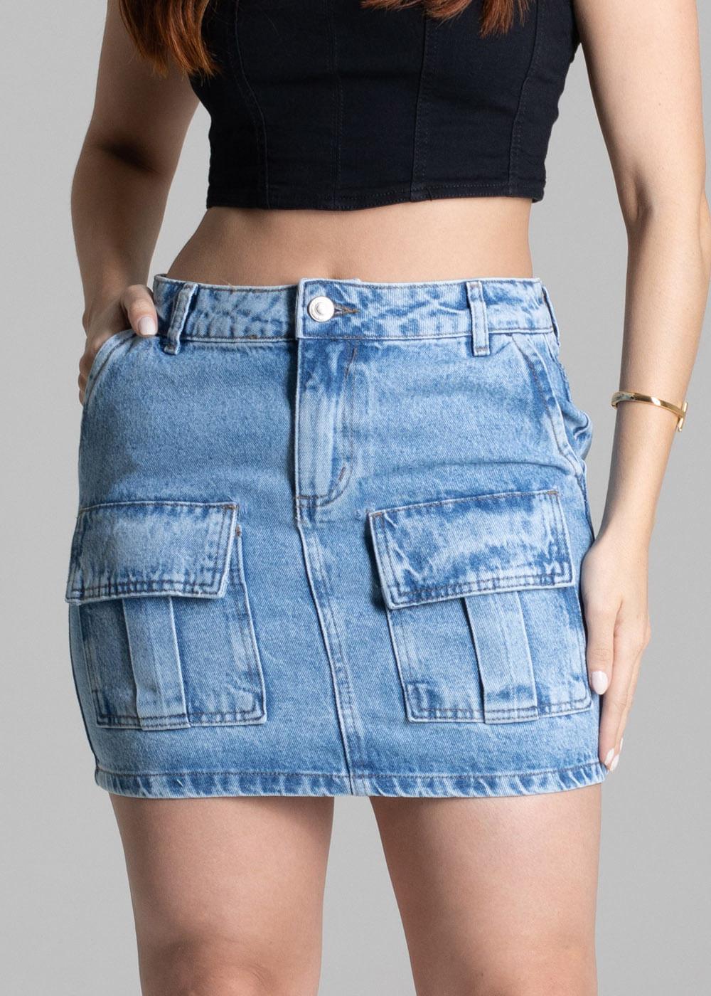 Saia Feminina Jeans Sawary Azul | Oscar | Oscar