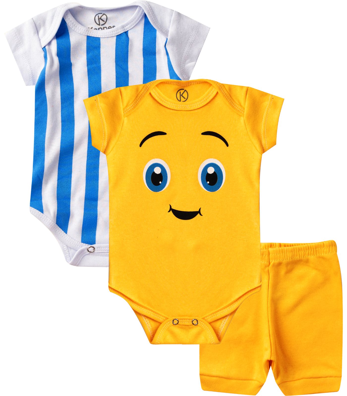 Kit Body Infantil 3 Peças Kappes Amarelo | Oscar | Oscar